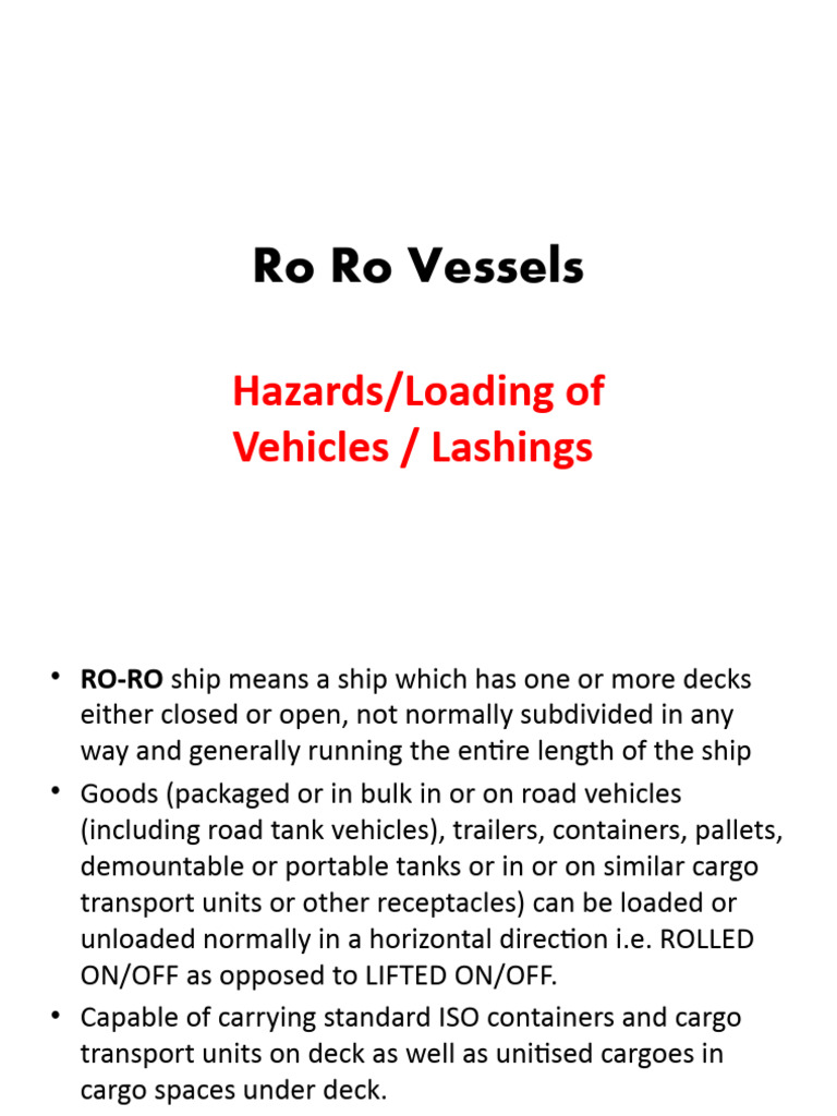 11A Ro - Ro - Vehicles Lashings | PDF | Ships | Vehicles