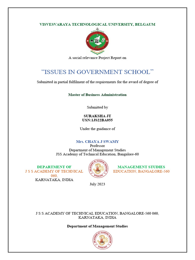 Final Copy of Report | PDF | Schools | Teachers