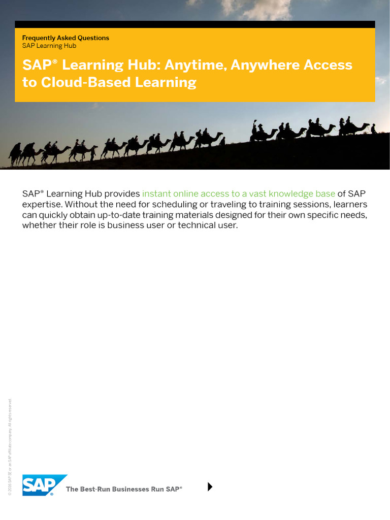 SAP Learning HUB FAQ 020316 | PDF | Educational Technology | Learning