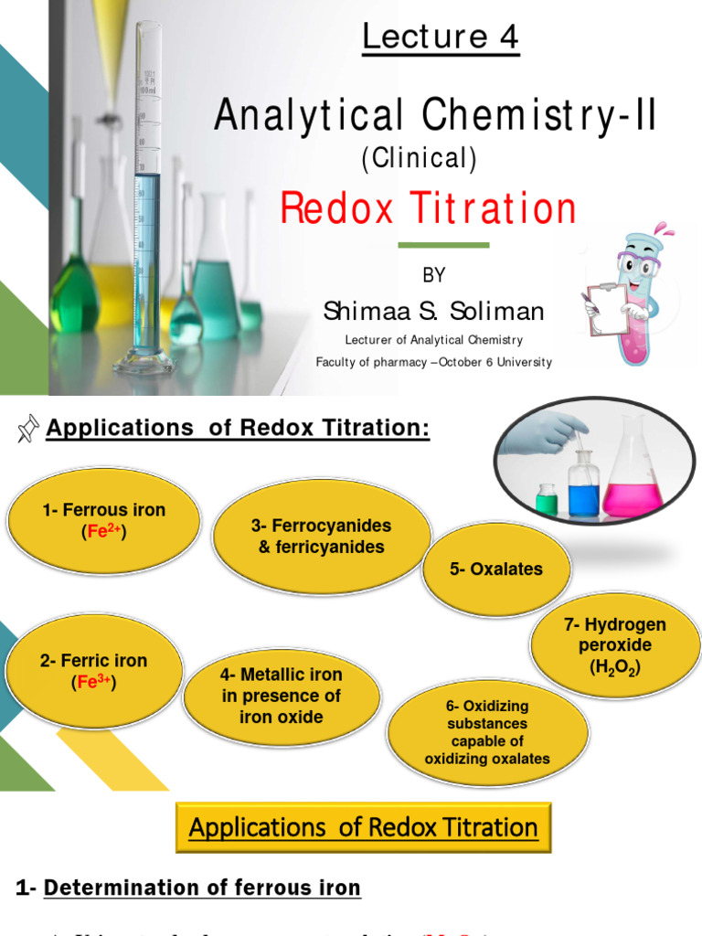 Lec 4 (Redox) | PDF | Titration | Chemistry