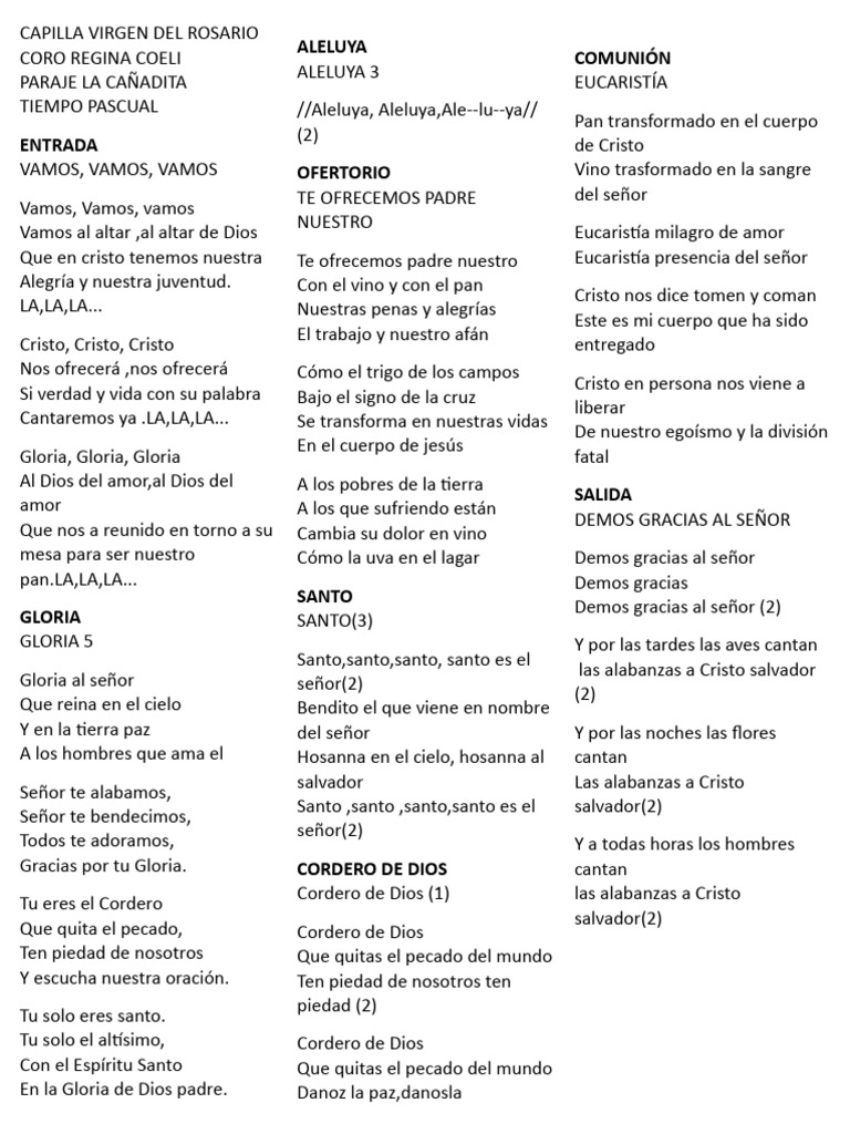 CAPILLA VIRGEN DEL ROSARIO | PDF | eucaristía | Cristo (título)