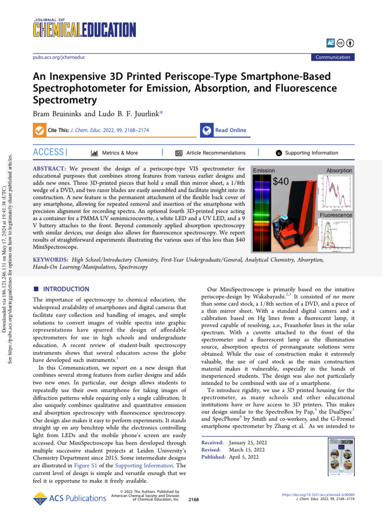 Bruininks Juurlink 2022 An Inexpensive 3d Printed Periscope Type ...