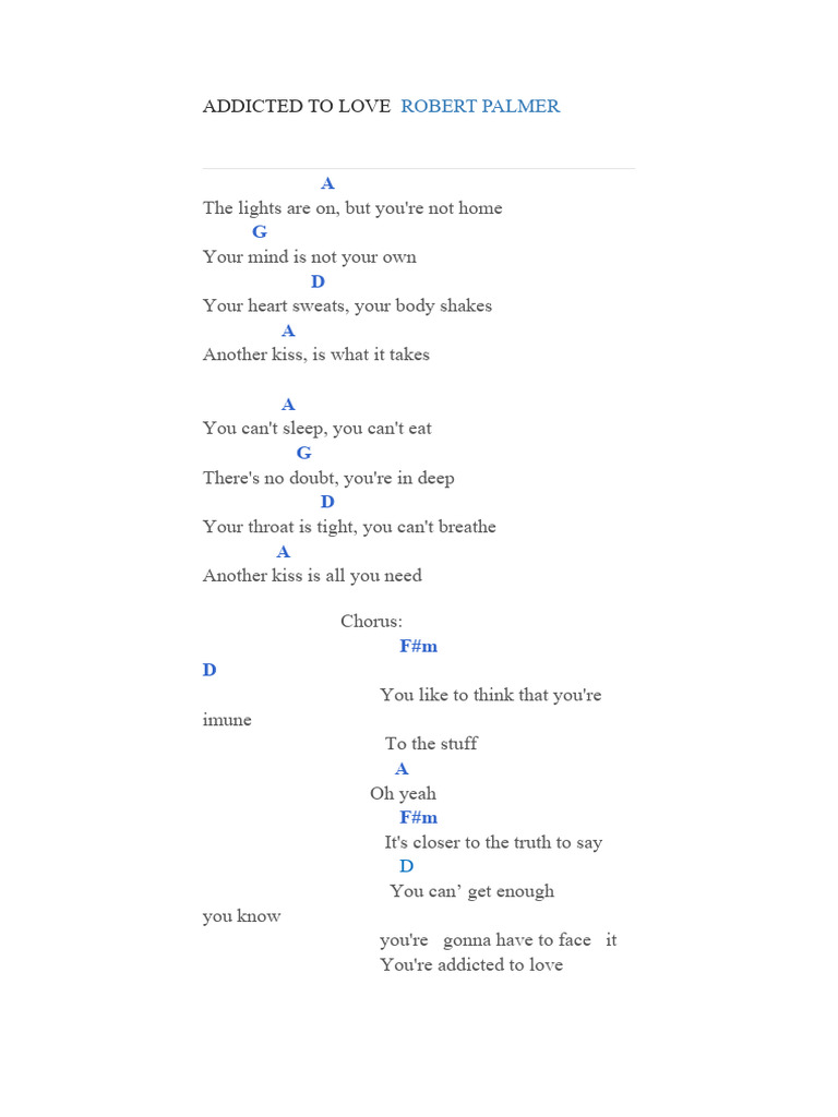 Addicted to Love Chords | PDF