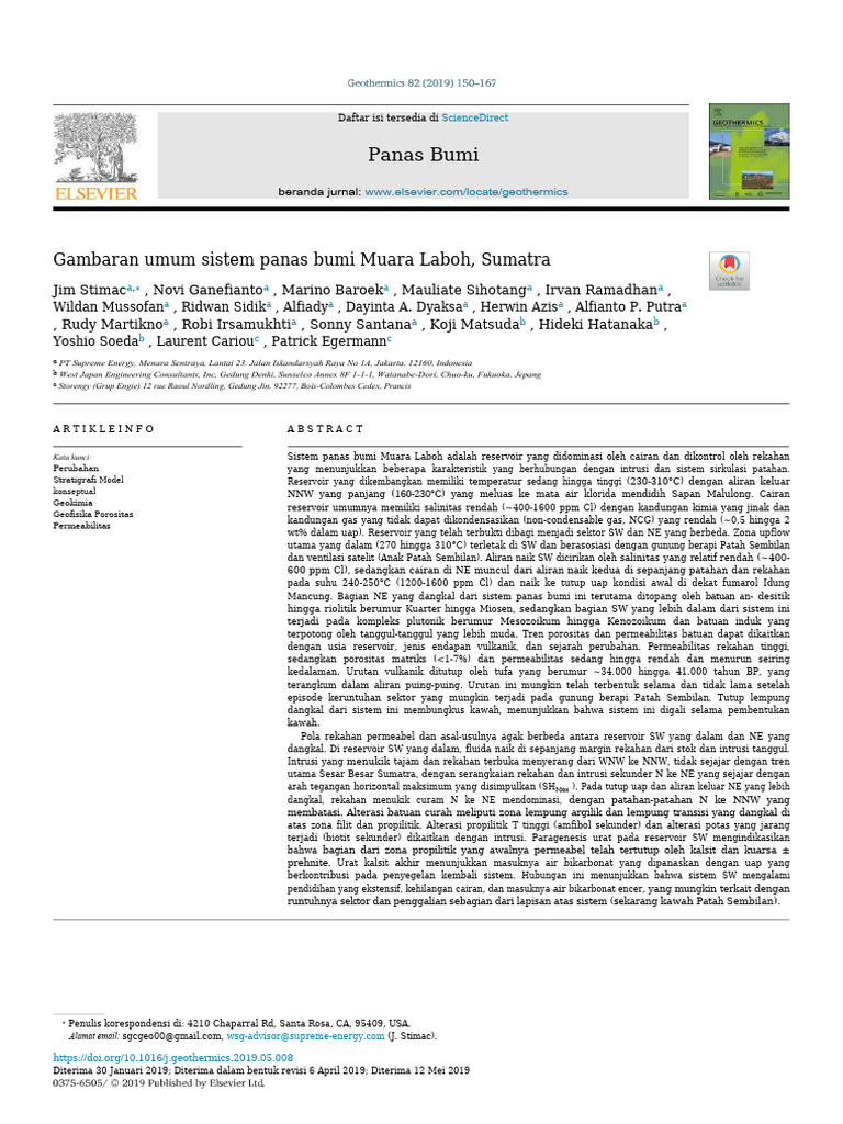 Sistem Panas Bumi Muara Laboh, Sumatra | PDF