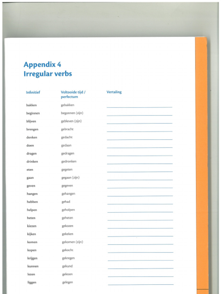 Deel 1_Appendix 4 Irregular verbs p143-p144 | PDF