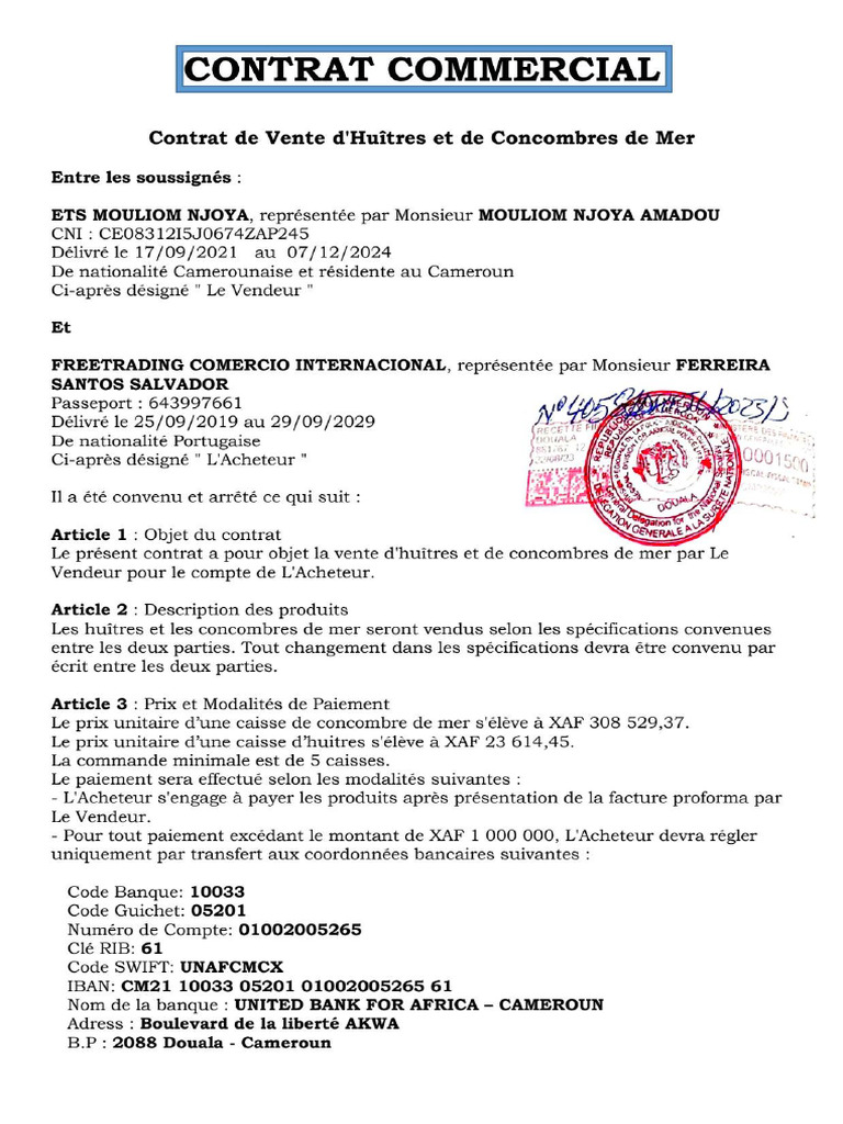 Contrat Commercial | PDF