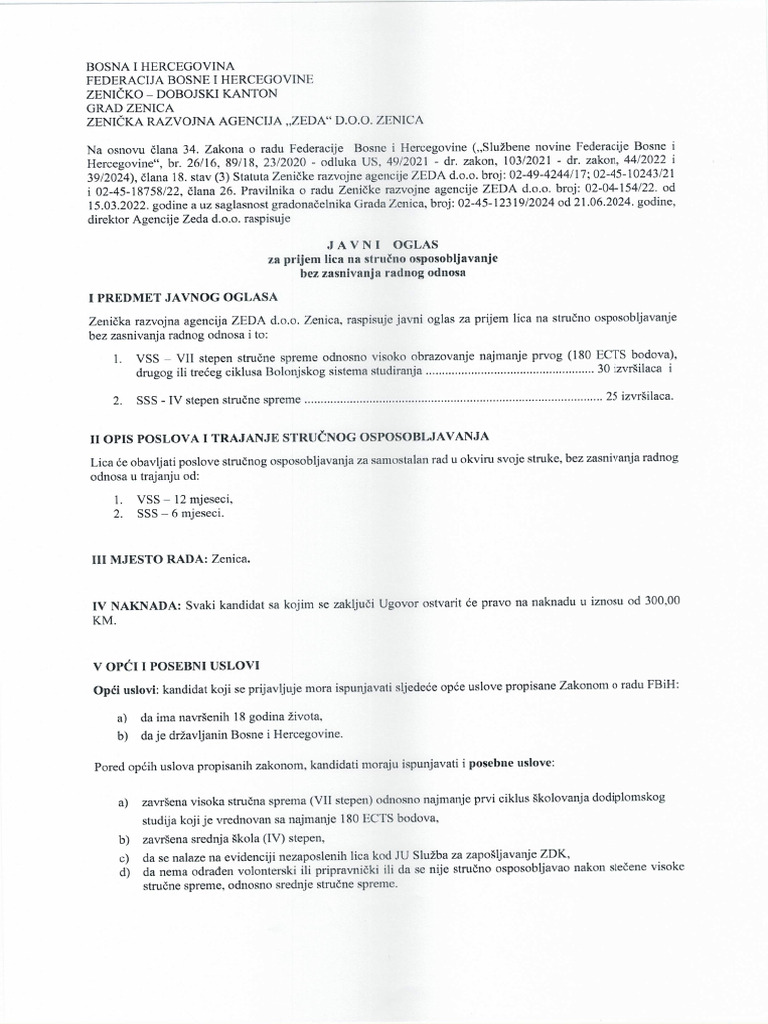 Tekst Javnog Oglasa 2 | PDF