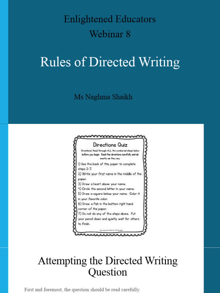 Rules of Directed Writing | PDF | Human Communication