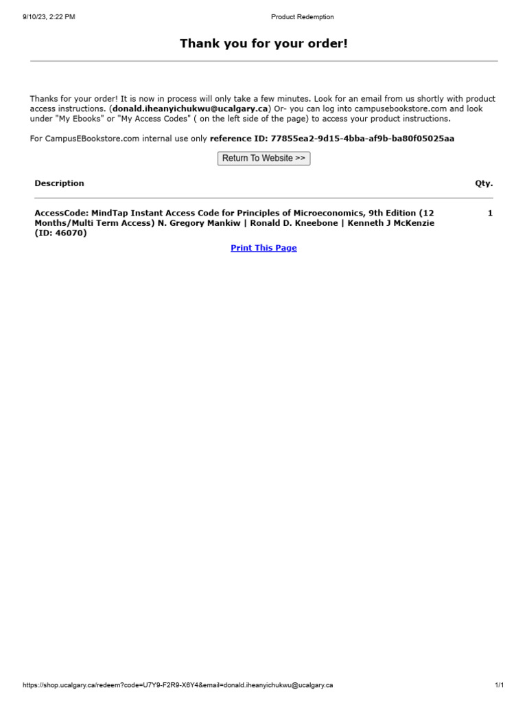 Redeem - University of Calgary Bookstore | PDF