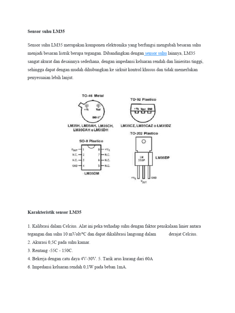 Cara Kerja Sensor Suhu LM35 | PDF | Metode & Bahan Ajar | Sains ...