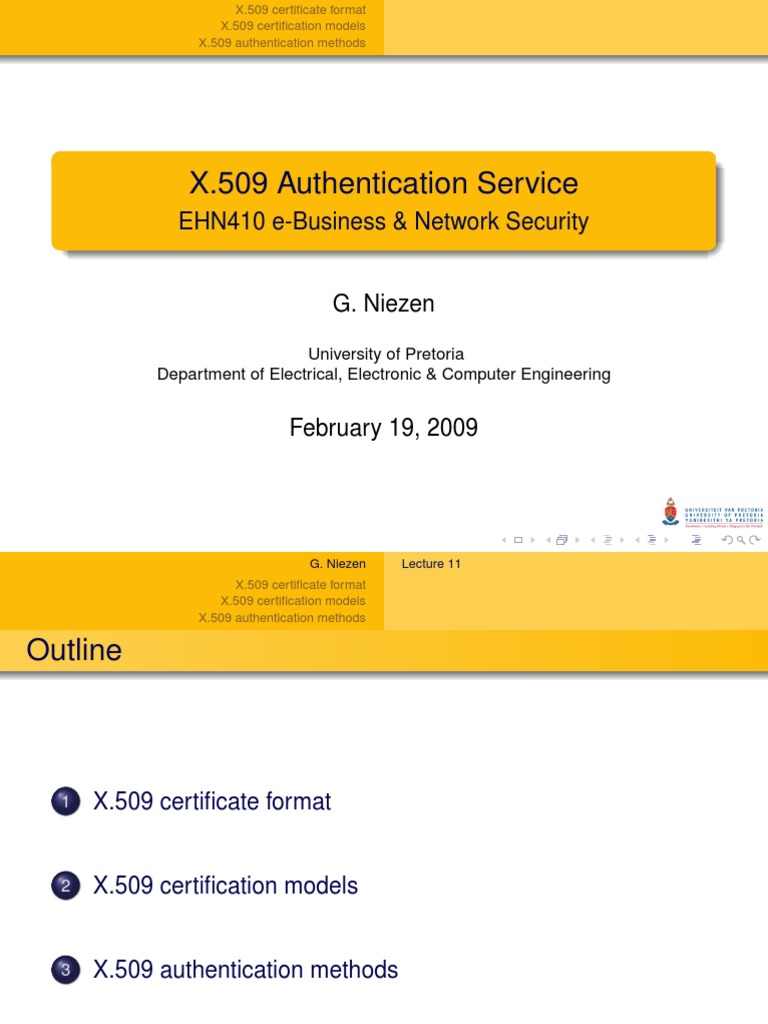 X.509 (Authentication Service) | PDF | Public Key Cryptography | Key ...