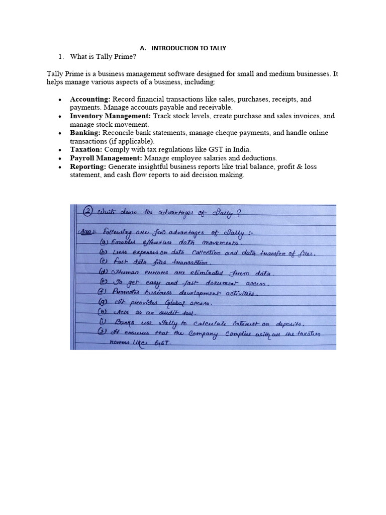 Unit 1 Tally Prime | PDF | Balance Sheet | Warehouse