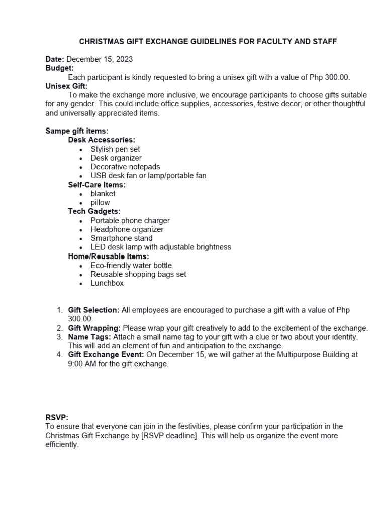 Christmas Gift Exchange Guidelines | PDF