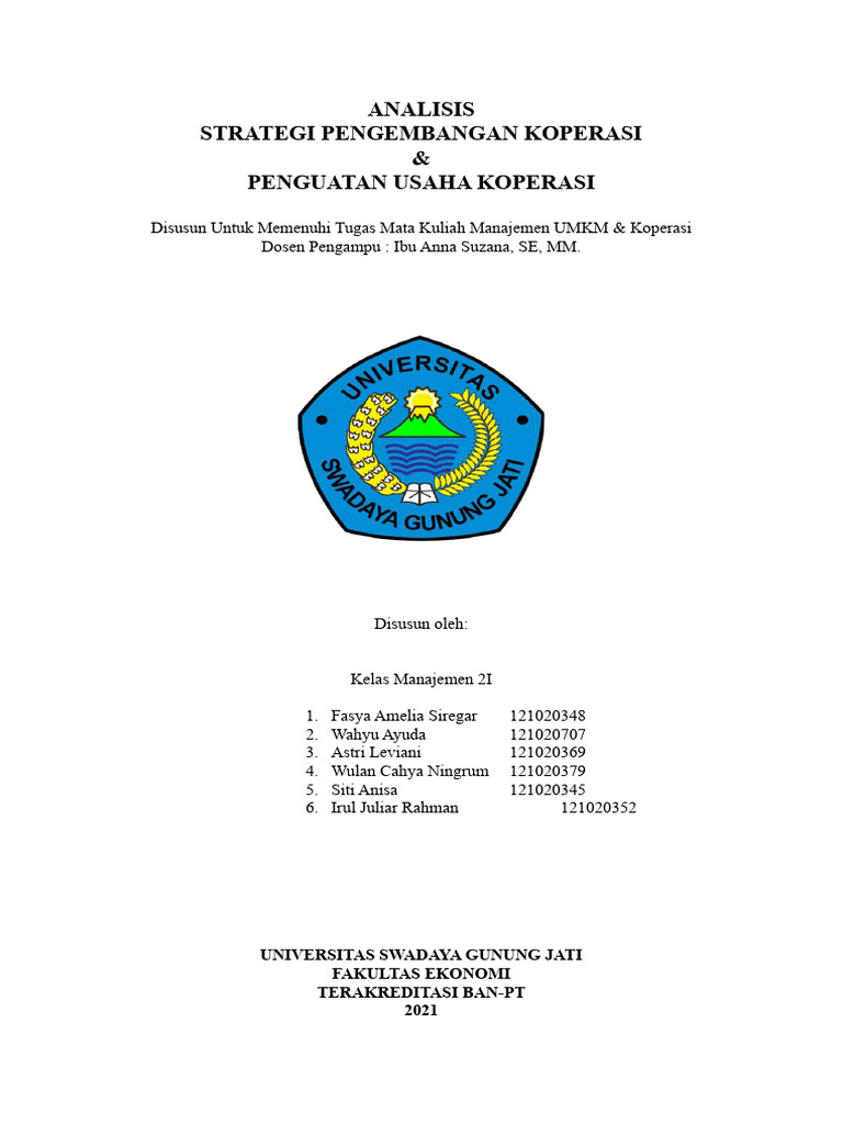 ANALISIS KOPERASI KLMPK | PDF