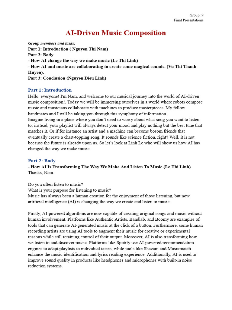 Topic - AI-Driven Music Composition | PDF | Artificial Intelligence ...