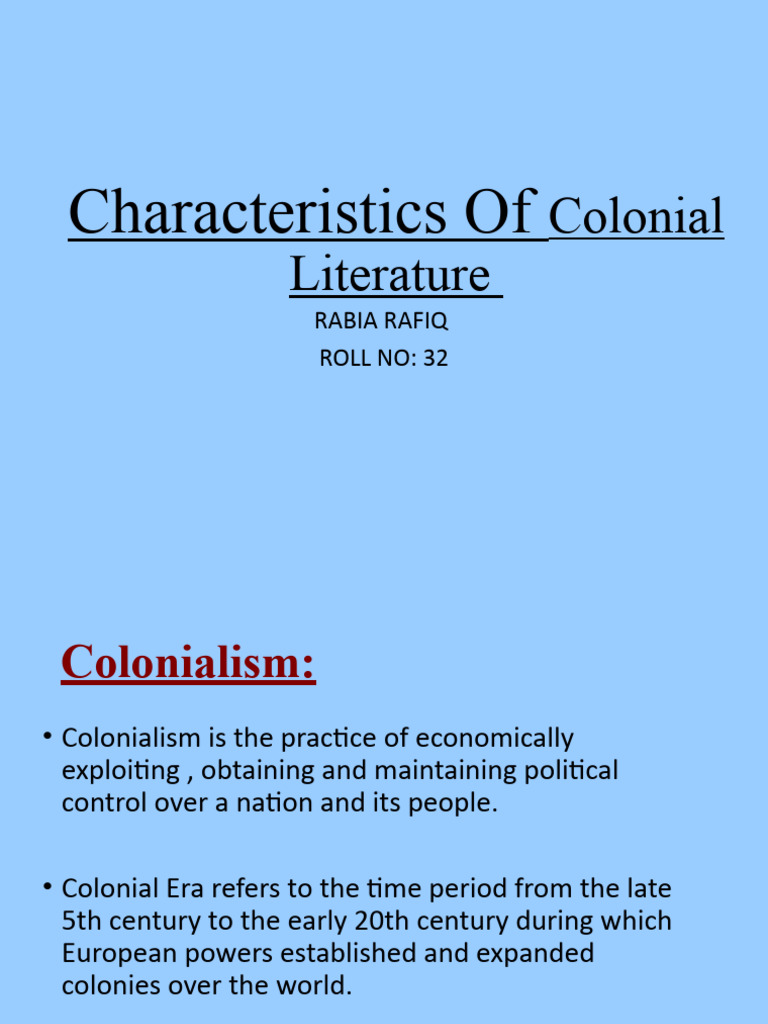 Colonial Literature by RabiaRafia | PDF | Colonialism
