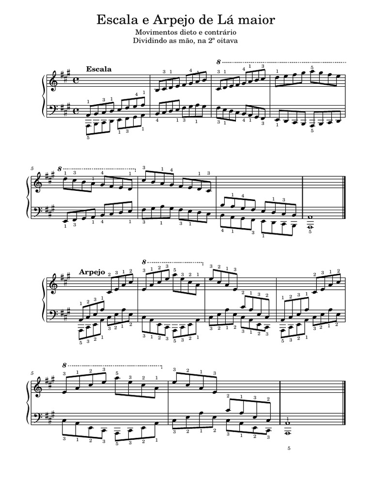 Escala e Arpejo de Lá Maior | PDF