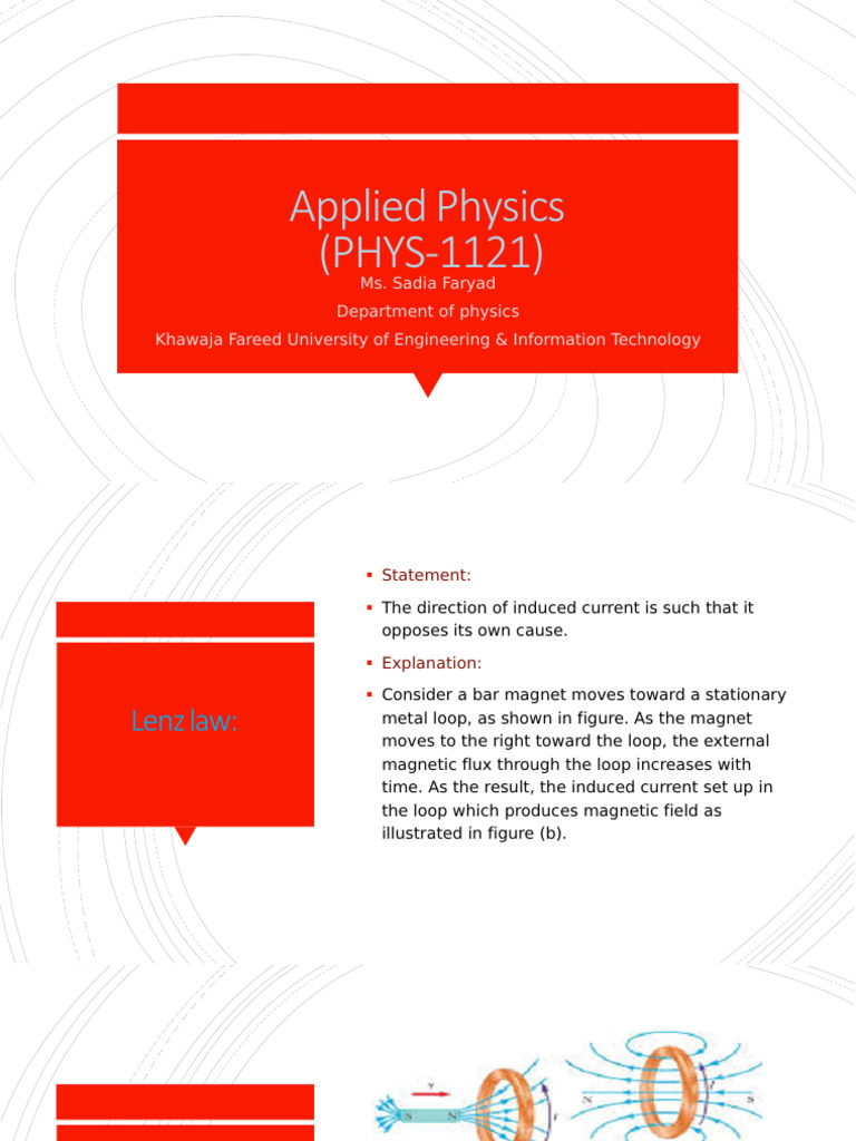 Induced Current Direction in Lenz's Law | PDF | Electromagnetic ...