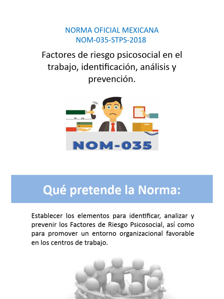 Norma Oficial Mexicana 035 | PDF | Evaluación | Ciencias del comportamiento