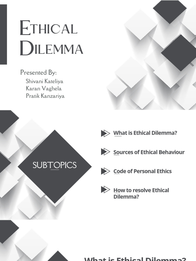 Ethical Dilemma | PDF | Morality | Behavioural Sciences