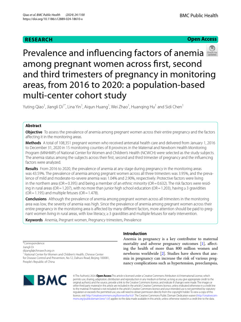 Jurnal Anemia | PDF | Pregnancy | Creative Commons License