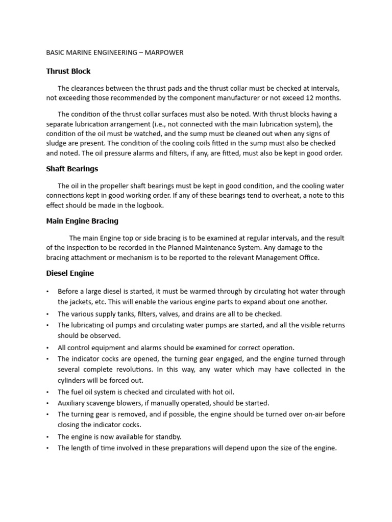Basic Marine Engineering | PDF | Engines | Bearing (Mechanical)