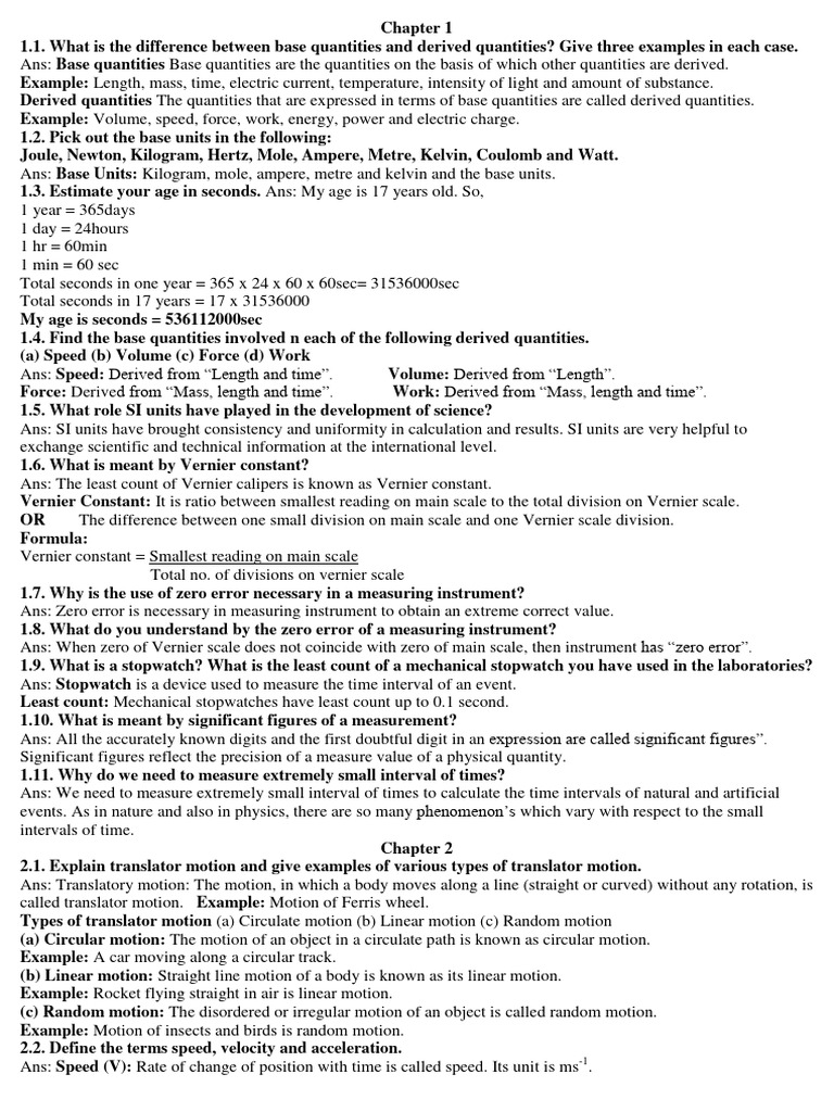 Phy 9th SQs Exercise | PDF | Force | Latent Heat