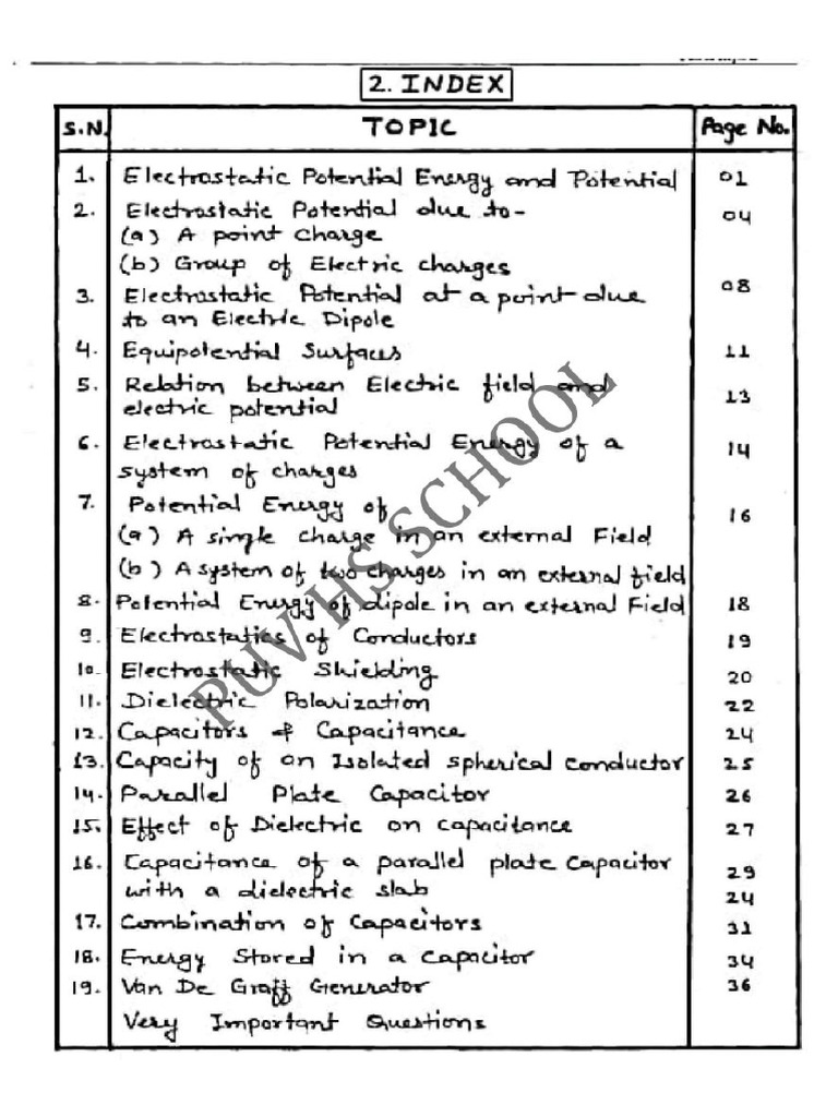 Electric Potential And Capacitance Notes Pdf Pdf