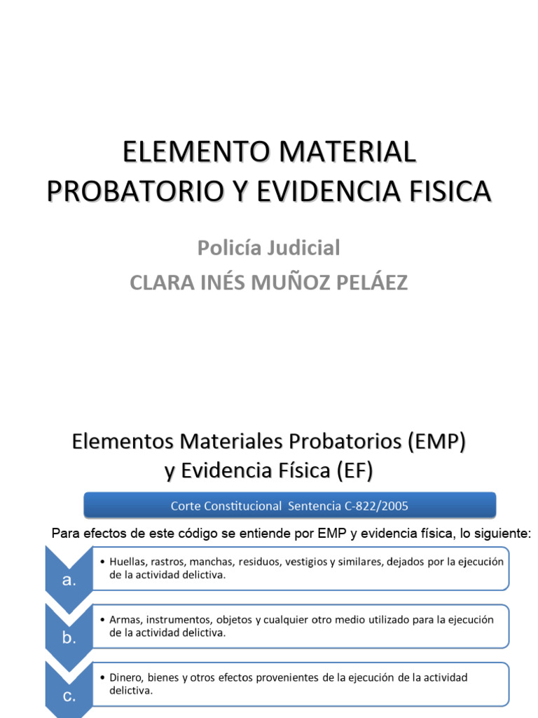 Elemento Material Probatorio y Ef | PDF