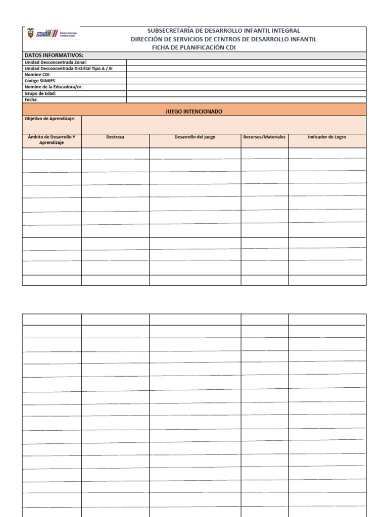 Anexo - Formato - Planificación J-A Formato CON LINEA | PDF