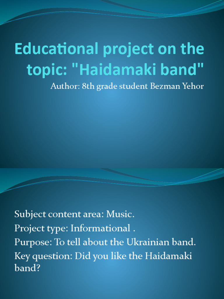 Educational Project On The Topic PDF