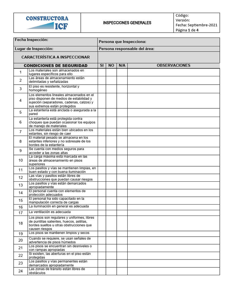 Lista de Verificación de Seguridad | PDF