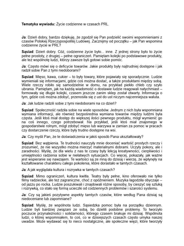 Wywiad PRL - Jan Jechna | PDF