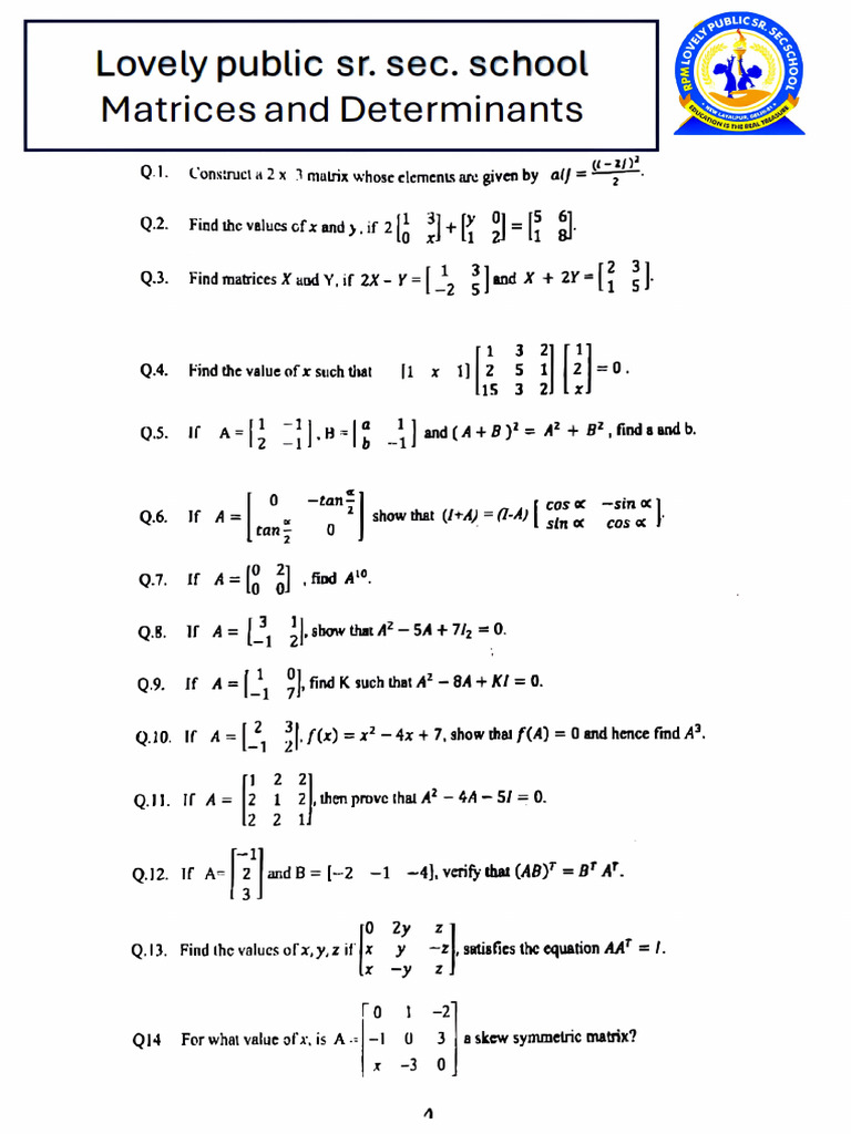 Matrix and Det | PDF | Matrix (Mathematics) | Linear Algebra