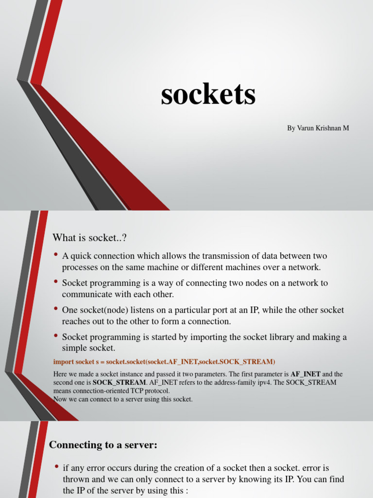 Sockets | PDF | Network Socket | Transmission Control Protocol