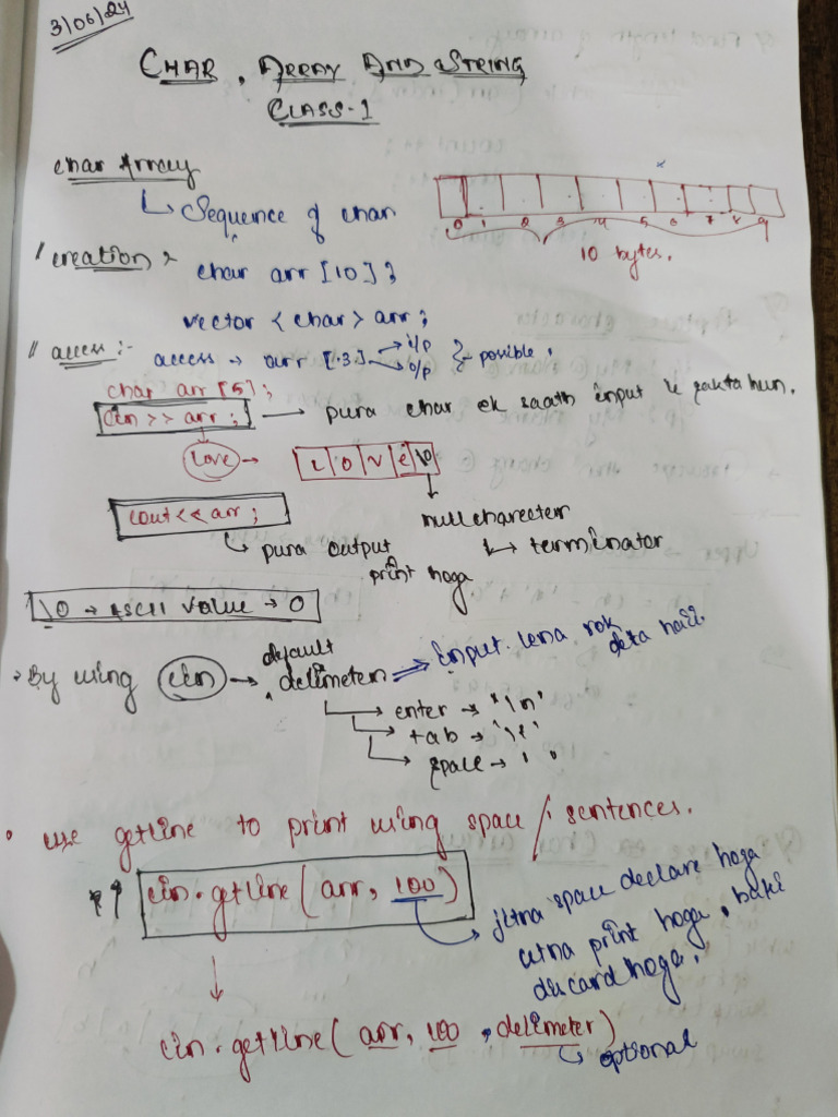 Char Arrays String-Class 1 | PDF