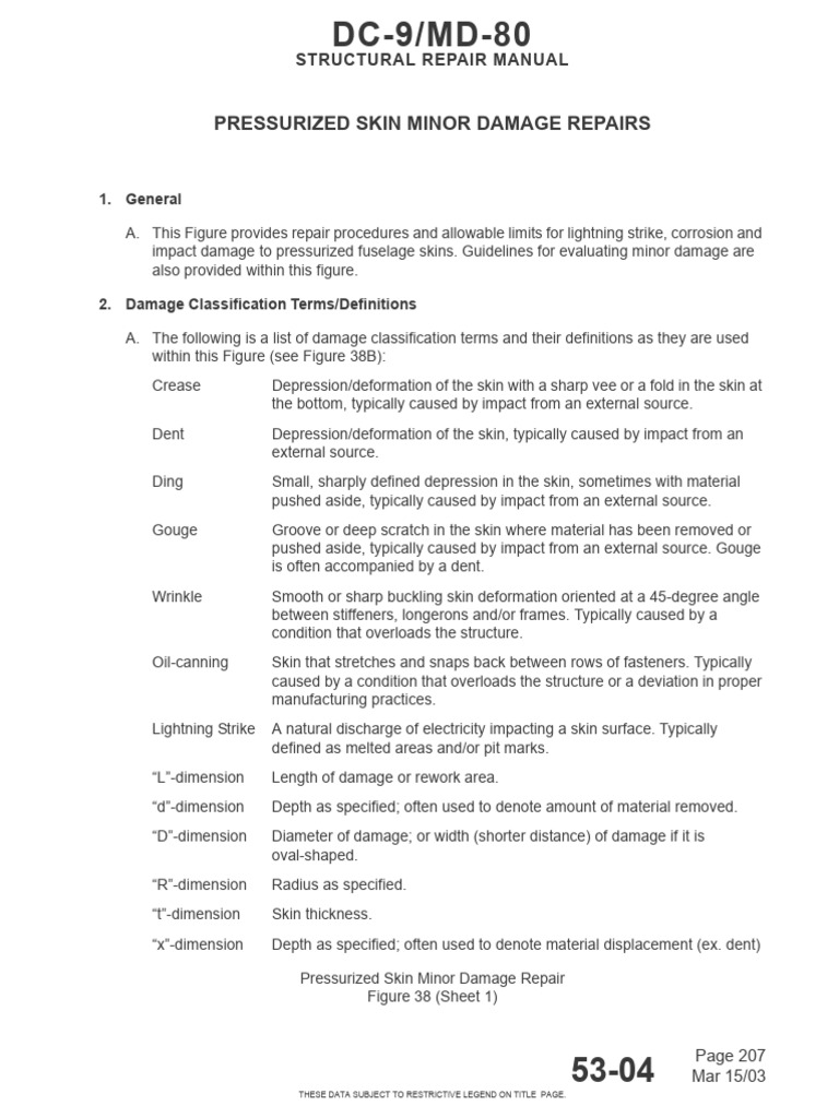 SRM Ata 53-04 Pressurized Skin Minor Damage Repairs | PDF | Fuselage