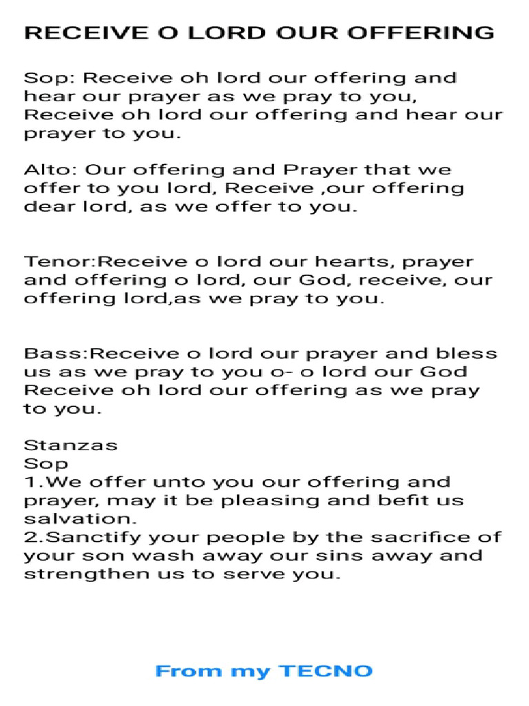 Receive o Lord Lyrics | PDF