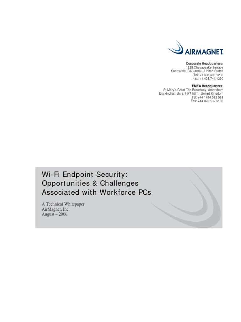 Wi-Fi Endpoint Security White Paper | PDF | Wireless Access Point | Wi Fi
