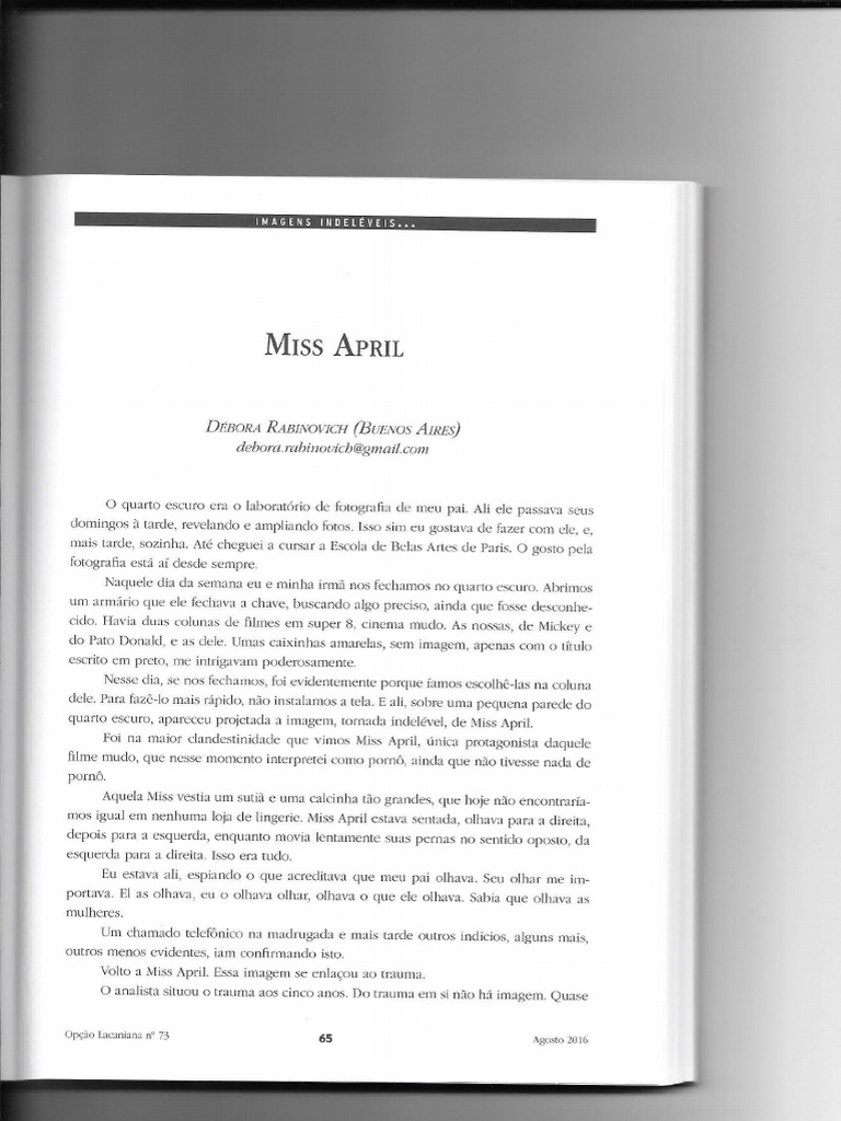 OP. 73 - RABINOVICH, Débora. Miss April | PDF