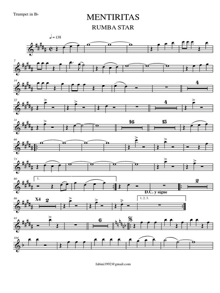 Mentiritas - Trumpet in BB - Musx | PDF
