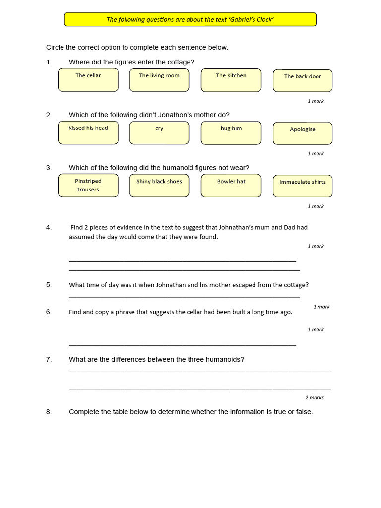 2b Questions Sats Styles | PDF