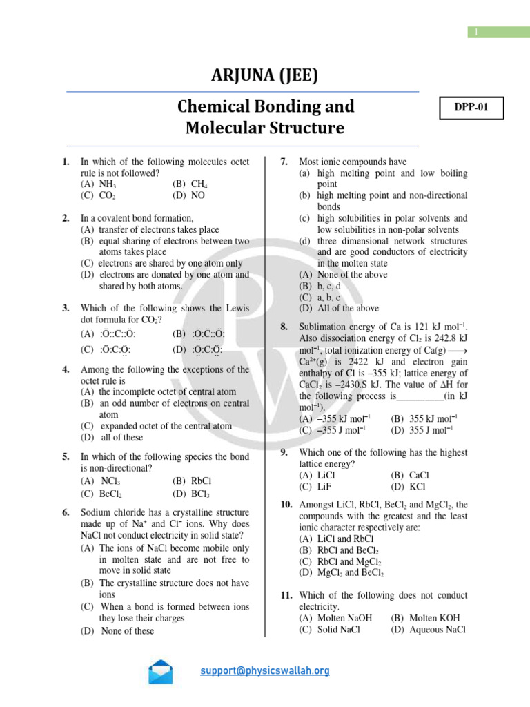 Chemical Bonding Dpp1 | PDF | Chemical Bond | Ionic Bonding