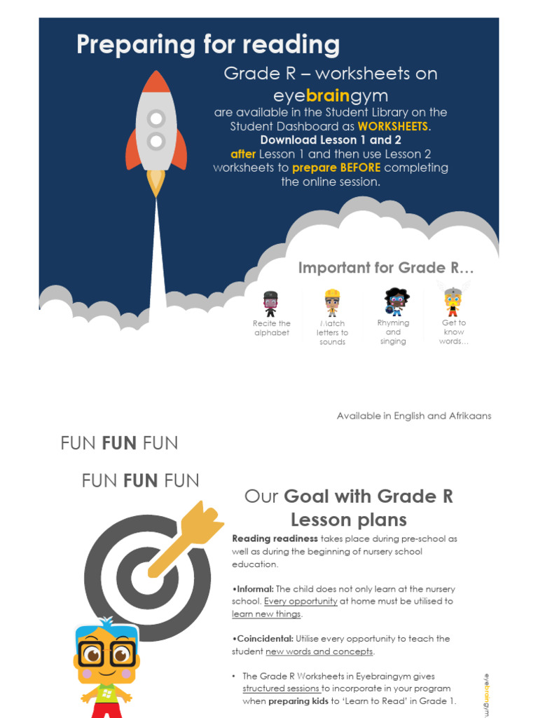 Grade R Worksheets | PDF | Preschool | Cognition