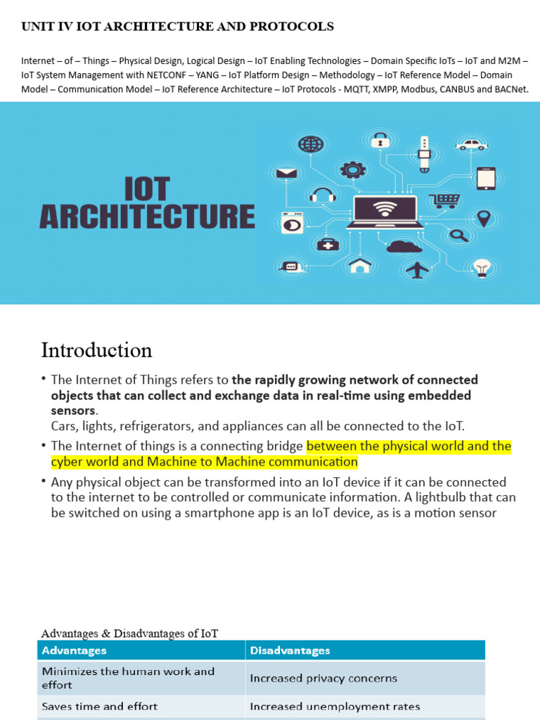 U4 - Iot Architecture and Protocols | PDF | Internet Of Things | Cloud ...