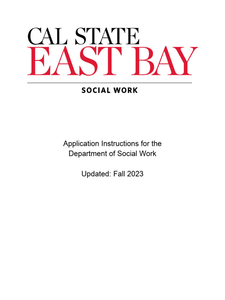 Fall 2024 Application Instructions for the Department of Social Work ... Fall 2024 Application Instructions for the Department of Social Work ...