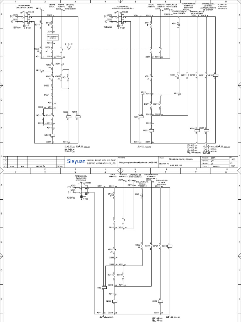 Diagrama Esquem¿ótico El¿ Ctrico de LW36-145 0SR.352.152 | PDF