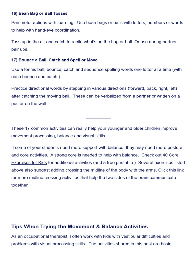 17 Special Balance and Movement Activities To Improve Visual Skills ...