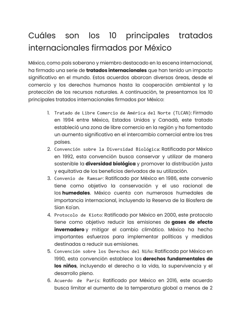 Tratado de Libre Comercio de AmÃ©rica del Norte MEXICO | PDF | Tratado de Libre Comercio ...