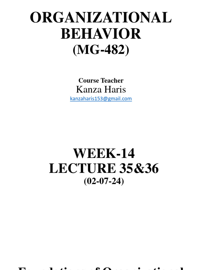 Lec - 35&36 OB | PDF | Organizational Structure | Decision Making